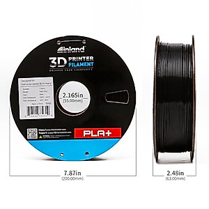 INLAND Micro Center PLA+ 3D Printing Filament 1.75mm - PLA Plus 3D Printer Filament - PLA Pro Dimensional Accuracy +/- 0.03 mm - 1kg Cardboard Spool (2.2 lbs) (1 Pack Black, 1.75mm)
