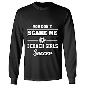 Girls Soccer Teacher Trainer LS T-shirt Funny Gift for Coaches Black and Muticolor Unisex Long Sleeve T Shirt