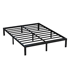 Maenizi 12 Inch Cal King Bed Frame No Box Spring Needed, Heavy Duty California King Metal Platform Support Up to 3000 lbs with Steel Slat, Easy Assembly, Noise Free, Black