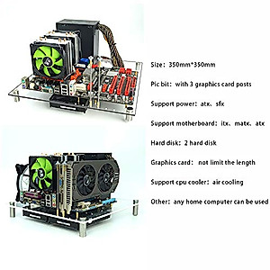 DIY Acrylic Glass Gaming Computer Case Chassis Open Frame Panoramic Viewing Creative Personality ATX Transparent Chassis Test Bench