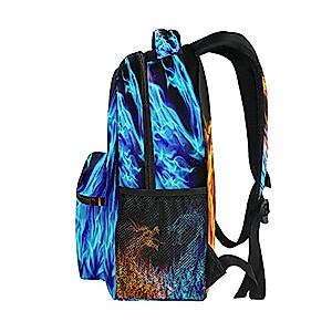 Abstract Cool Dragon Fire Backpacks For Kids School Backpack Shoulder Bag Bookbag Big For Boys Girls Student Elementary