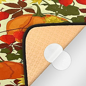 Gublec Sunflower Pumpkins Autumn Kitchen Mats Cushioned Anti Fatigue Kitchen Rugs Non Slip Washable Floor Mats for Home Office Sink Laundry 39 x 20 Inch