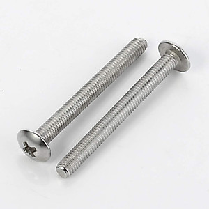 M4 x 25mm Truss Head Machine Screws for Cabinet Drawer Knob Pull Handle, Stainless Steel 18-8 (304), Bright Finish, 40 PCS