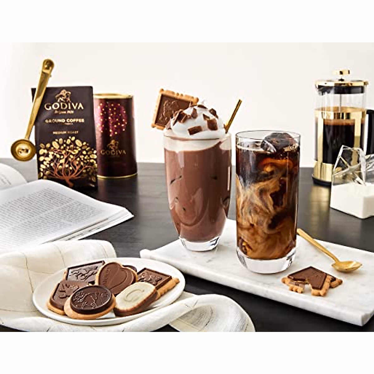 Godiva Chocolatier Medium Roast Ground Coffee, Made With100% Arabica Beans, Chocolate Truffle Flavor, 10 Ounce Gift Bag