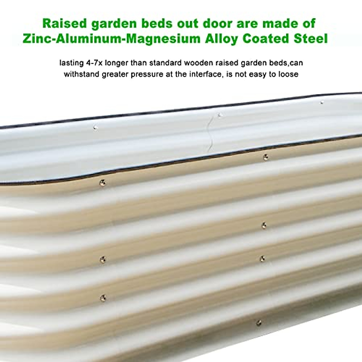 VEGEGA. 17 Inch Tall 9 in 1 Raised Garden Bed Kit, Large Zinc-Aluminum-Magnesium Stainless Steel Metal Planter Box, for Planting Outdoor Plants Vegetables (Green 1)