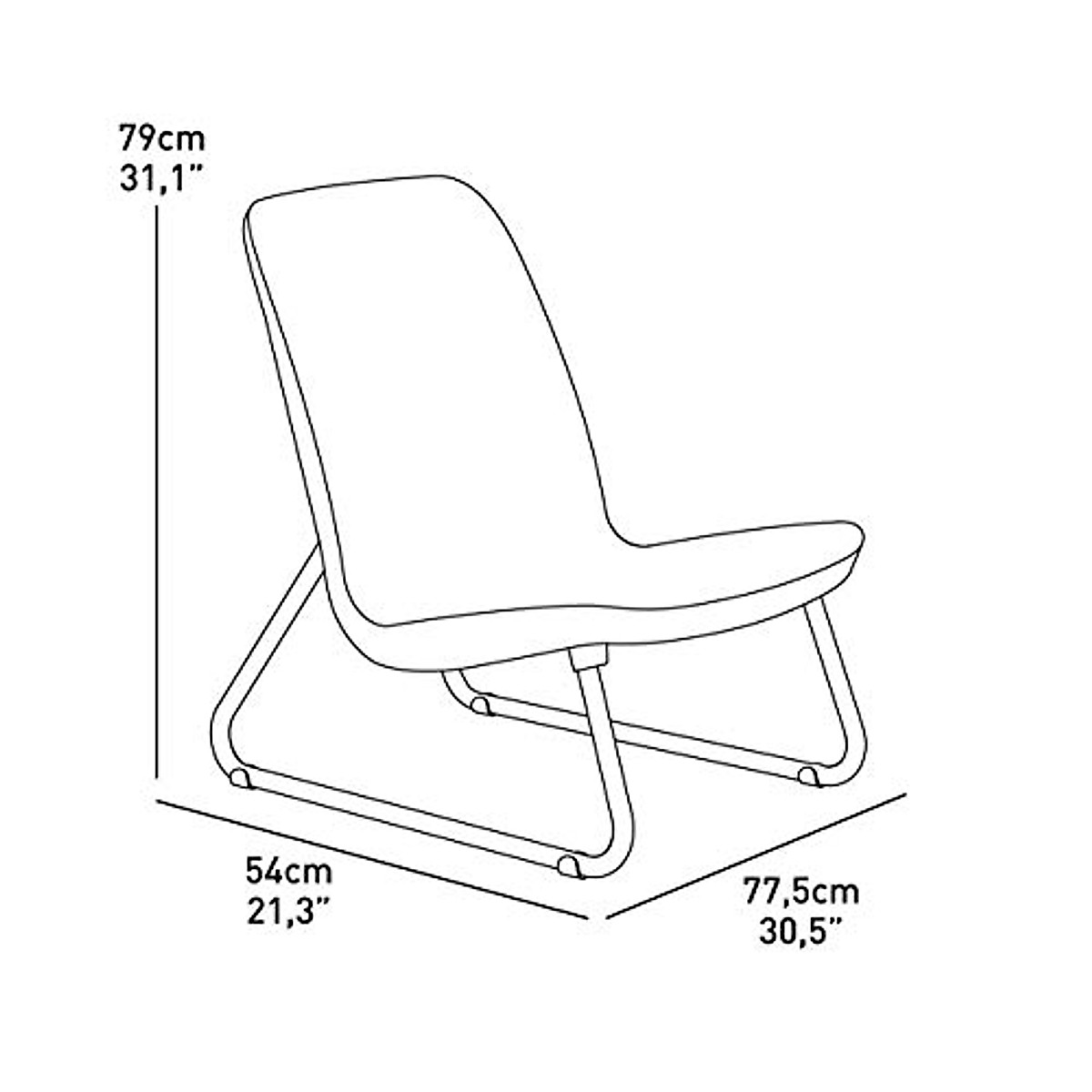 Keter Resin Wicker Patio Furniture Set with Side Table and Outdoor Chairs, Dark Grey