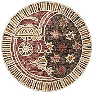 Loloi Justina Blakeney x Ayo Collection AYO-01 Rose/Multi Contemporary 3'-0" x 3'-0" Round Accent Rug