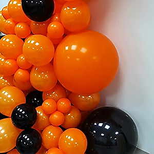 MOXMAY Orange Black Balloon Garland 163 Pcs 18In 12In 10In 5In Latex Balloons Arch Kit for Halloween Baby Shower Bridal Shower Birthday Party Decors (Orange Black)