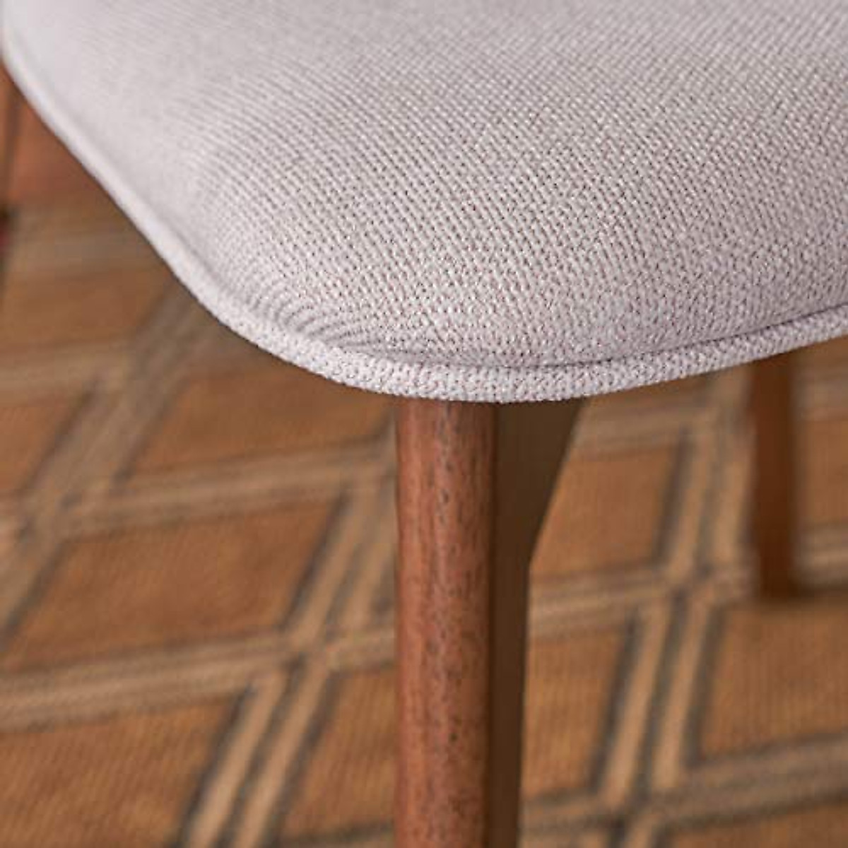 Christopher Knight Home Rachel Mid-Century Modern 7 Piece Dining Set with A-Frame Table, Light Beige + Walnut