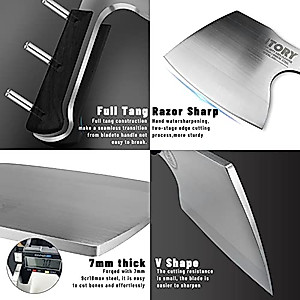 Kitory Super Heavy Duty Meat Cleaver eapecially for big bone and frozen meat - bone breaker - butcher kitchen axe knife - K5S