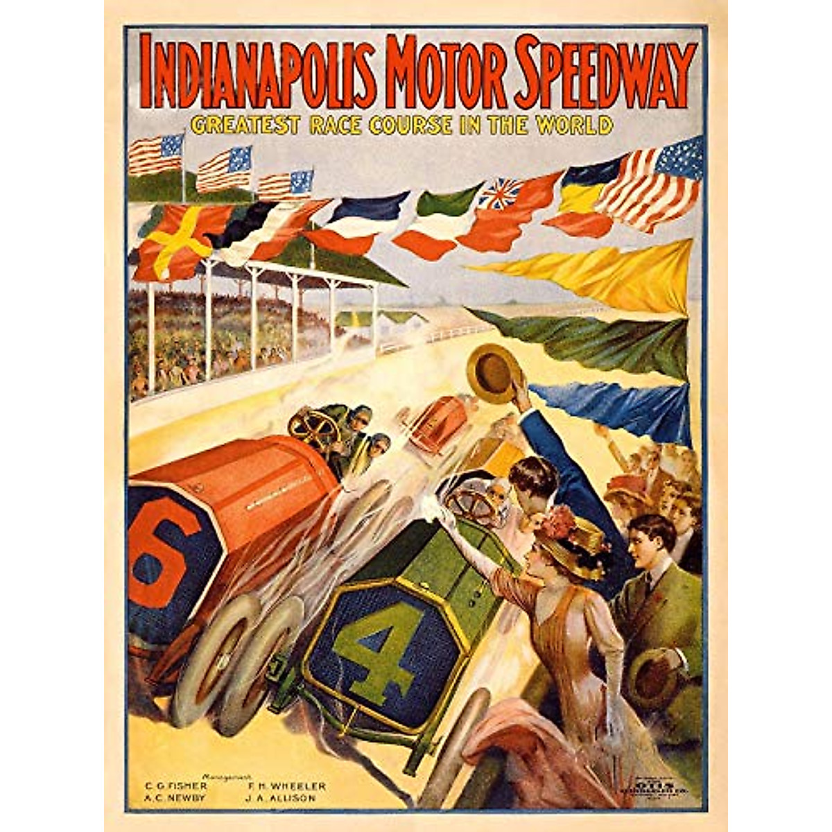 Magnet 1909 Indianapolis 500 Motor Speedway Classic Old Race Course Magnet Vinyl Magnetic Sheet for Lockers, Cars, Signs, Refrigerator 5"