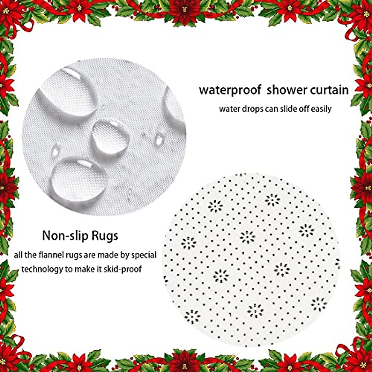 Two Snowmen Bathroom Decor Sets Accessories with Shower Curtain Christmas Shower Curtain Set with Rugs and Accessories Xmas Bathroom Decor 4Pcs