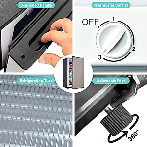 Anukis 3.0 Cu.ft Upright Freezer, Compact Mini and Small Freezers with Adjustable Temperature, Three Freeze Shelves For Home, Kitchen, Office, Silver