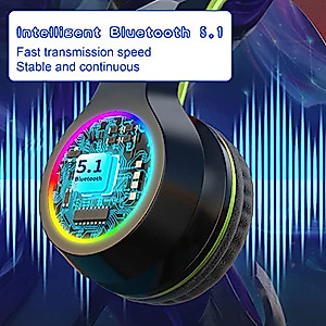 Bluetooth Headphones Noise Canceling Wireless Light Bluetooth Headset Foldable Lightweight Over Ear Earphones Built-in Mic HiFi Stereo Deep Bass Headphones with Memory Foam Ear Cups