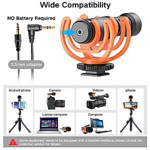 PIXEL 𝐒𝐡𝐨𝐭𝐠𝐮𝐧 𝐌𝐢𝐜 with Lightning Cable, Professional Smartphone Camera Video Microphone for iPhone, Canon, Nikon, Sony DSLR, Cardioid Videomicro Perfect for Recording, YouTube, Interview
