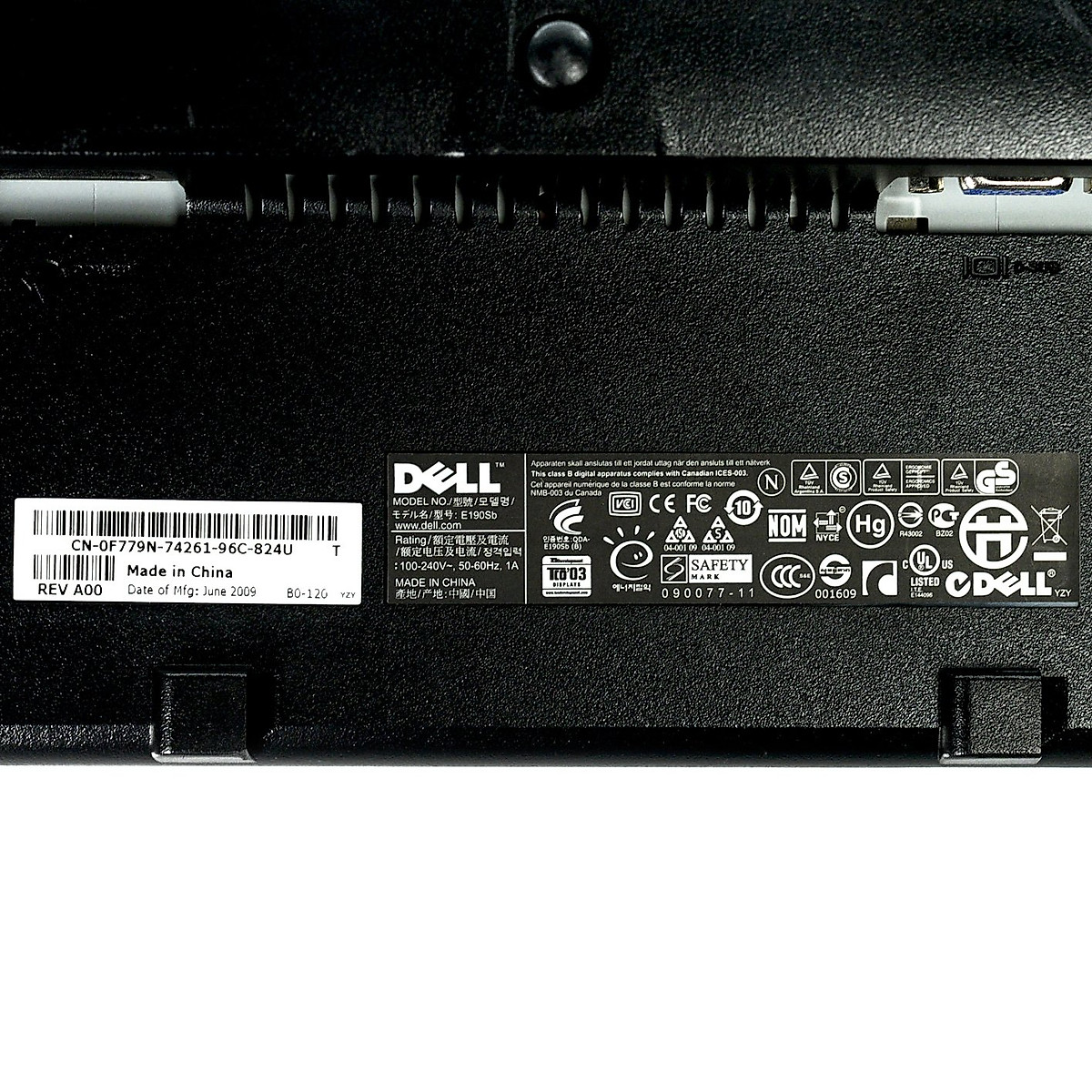 Dell E190S 19" Inch Flat Panel Screen LCD Monitor