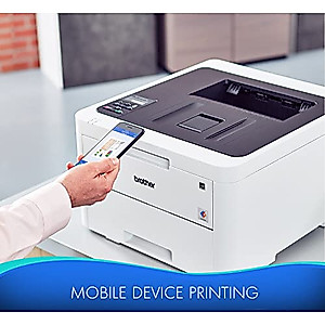 Brother HL-L32 30CDW Compact Digital Color Laser Printer, LCD, 25ppm, 250-sheet, with Wireless and Duplex Printing, Durlyfish USB Printer Cable