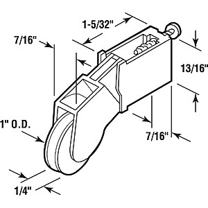 Prime-Line B 645 1 In. Polyethylene Ball Bearing Roller, Sliding Screen Door Rocker Style Spring (2 Pack)