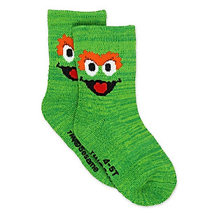 Sesame Street Elmo Baby Toddler Boys Girls 6 Pack Crew Socks with Grippers (2-3T, Multicolor)