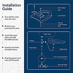 Bio Bidet by Bemis BB-800 Bidet Toilet Seat, Adjustable Warm Water, Elongated, White