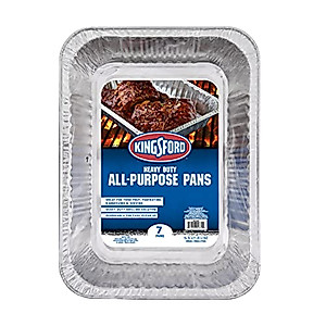 Kingsford Heavy Duty AllPurpose Aluminum Pans,Disposable Aluminum Foil Pans Ideal for Cooking, Baking, Steaming, Grilling, & Smoking Safe, Disposable Chafing Dish (Pack of 7)