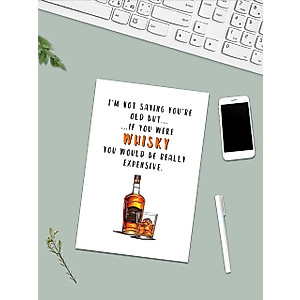 Zoytonky Funny Whiskey Birthday Card for Men Women or Friend, Humor Bday Card for Boyfriend Girlfriend,I'm Not Saying You're Old Cute Birthday Card for Family 30th 40th 50th 60th 70th