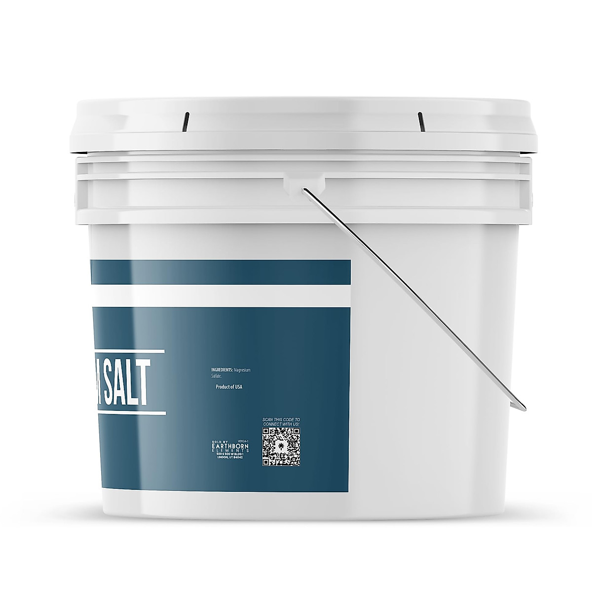 Earthborn Elements Epsom Salt (1 Gallon), Resealable Bucket, Magnesium Sulfate Soaking Solution, All-Natural