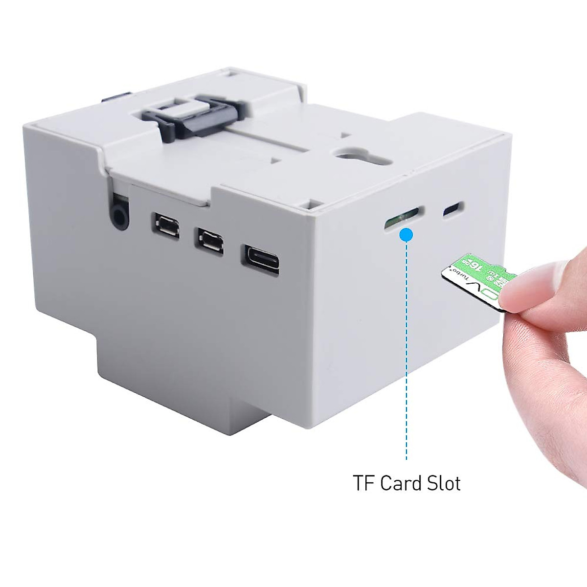 GeeekPi Case for Raspberry Pi 4, DIN Rail Case with Fan for Raspberry Pi 4, Modular Box for Electrical Panels, Pi 4 Heatsinks for Raspberry Pi 4 Model B