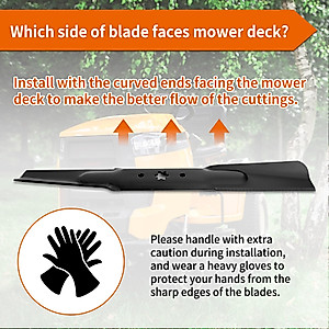 budrash 742-04308 Mower Blades Fit for Cub-Cadet Troy Bilt 42" Deck, 942-04308A Blades for Cub Cad et XT1-LT42 XT2-LX42 Riding Mower, Craftsman LT1500 42" Lawn Tractor, 2 Pack