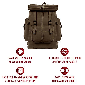 Rothco Canvas European Rucksack, Earth Brown