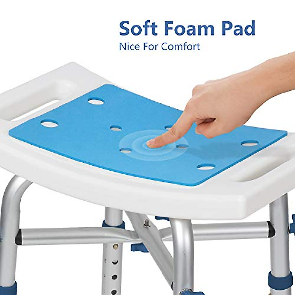 GreenChief Heavy Duty Shower Chair with Back 500 LBS - Shower Stool for Inside Shower, Small Bathtub Seat Padded EVA Cushion, Narrow Bath Seat Bench for Elderly, Handicap, Bariatric, Disabled