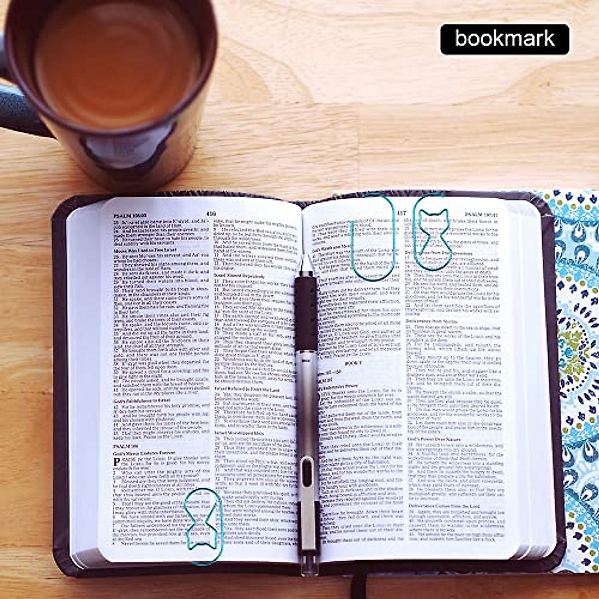 50Pcs Paper Clips, Cat Paper Clips, Office Supplies Bookmark Clips, Funny Paper Clips for Office School Home Desk Organizers (Blue)