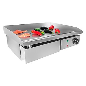 GorillaRock Flat Top Griddle | Teppanyaki Grill with Single Thermostat | Commercial Griddle | 21.50’ x 16.00’ | 110V