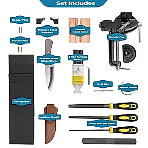 Knife Making Kit DIY Gift for Men - Gift Set, Complete Tools, & Accessories to Make Knife, Stainless Steel Bushcraft Blade, Beginners Guide, Husband Boyfriend Dad Handwork Hobbies, Gift for Him