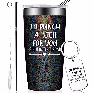 BIRGILT I'd Punch A B for You Gifts - Best Friend Gift for Women - Sisters Gifts from Sister - Christmas, Birthday, Friendship Gifts for Women Friends - Best Friend Tumbler