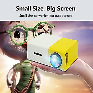 Limouyin YG300 Mini Video Projector,4 : 3 LED HDMI Full HD Outdoor Movie Projector,USB Portable Home Theater Video Projector for,Gift for Christmas,Kids Projector