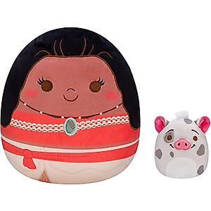 Squishmallow Official Kellytoy Disney Characters Squishy Soft Stuffed Plush Toy Animal (Moana with Pua Pig, 10 Inch)