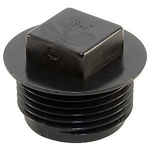 Caplugs ZTP9F1KA1 Plastic Square Head Threaded Plug with Flange TPN-9-F, PE-HD, to Plug NPT Thread Size 3/4-14", Black (Pack of 40)