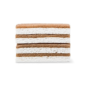 Full Circle, White Bubble Up Bamboo Dish Brush, White & In A Nutshell Walnut Scrubber Sponges – Pack of 2 Non-Scratch Natural Kitchen Scrubbies for Dishes and Household Cleaning