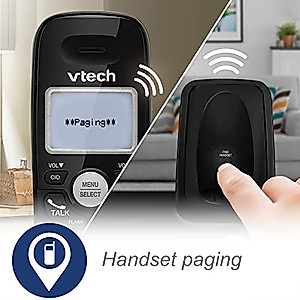 VTECH VG101-21 DECT 6.0 2-Handset Cordless Phone for Home, Blue-White Backlit Display, Backlit Big Buttons, Full Duplex Speakerphone, Caller ID/Call Waiting, Easy Wall Mount, Reliable 1000 ft Range