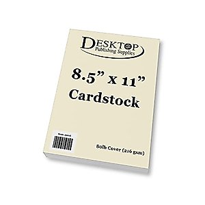 Heavyweight Natural Cream Cardstock 8.5" x 11" - Thick Paper for Printing - Inkjet / Laser 80lb Cardstock (20 Sheets)