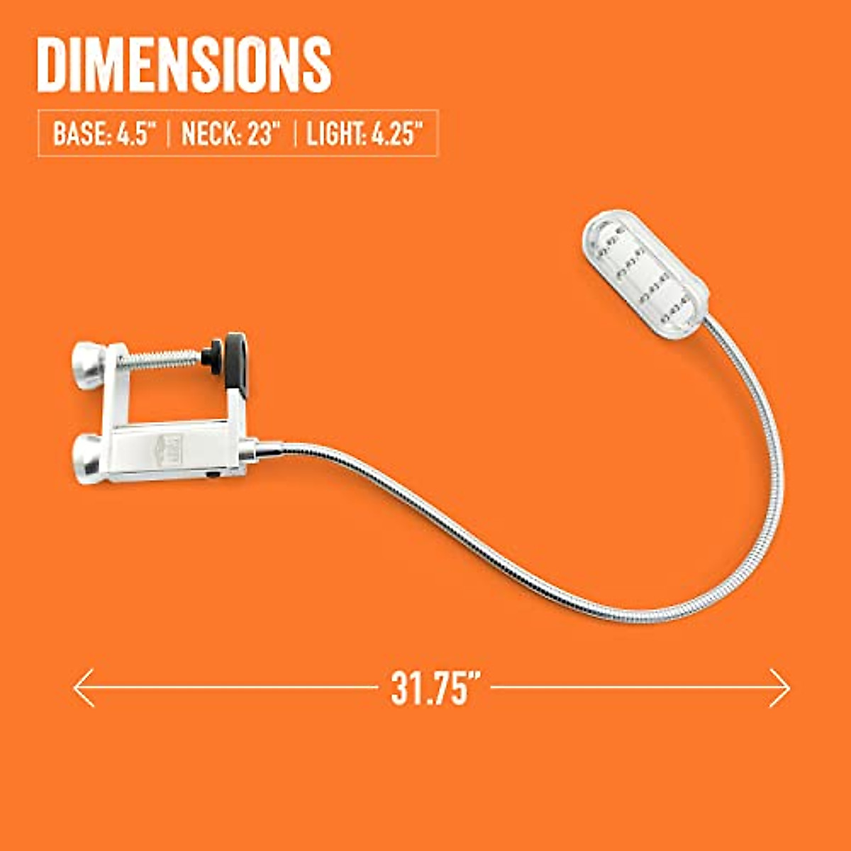 Yukon Glory Bright and Durable Magnetic LED Grill Light for Grilling and BBQ, Attaches Magnetically or with Built in Clamp, Long Flexible Gooseneck, Perfect for Blackstone Grills