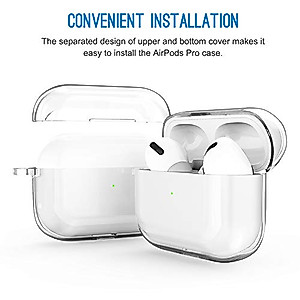 Valkit Compatible Airpods Pro Case Cover, Clear Airpod Pro Soft TPU Protective Case 2019 with Keychain Shockproof Cover for Apple Airpods Pro Charging Case [Front Led Visible] - Transparent