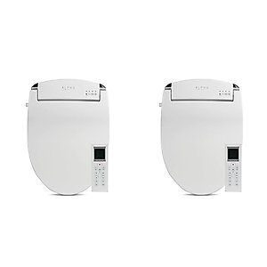 ALPHA BIDET JX Round Bidet Toilet Seat, White, Endless Warm Water, Rear and Front Wash & JX Elongated Bidet Toilet Seat, White, Endless Warm Water