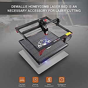 DEWALLIE Honeycomb Laser Bed, 17.32 x 17.32 x 0.87 inch Honeycomb Working Panel for CO2 Diode Laser Engraver Cutting Machine, Honeycomb Working Table for Fast Heat Dissipation and Smooth Edge Cutting
