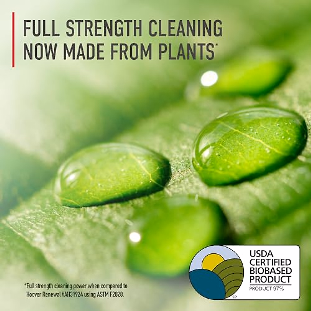 Hoover Pure Essentials Carpet Cleaner Solution, 50 oz., Fresh Rain Scent, Natural Plant Based Formula, Deep Cleaning Carpet Shampoo Solution, Pair Carpet Cleaner Machine