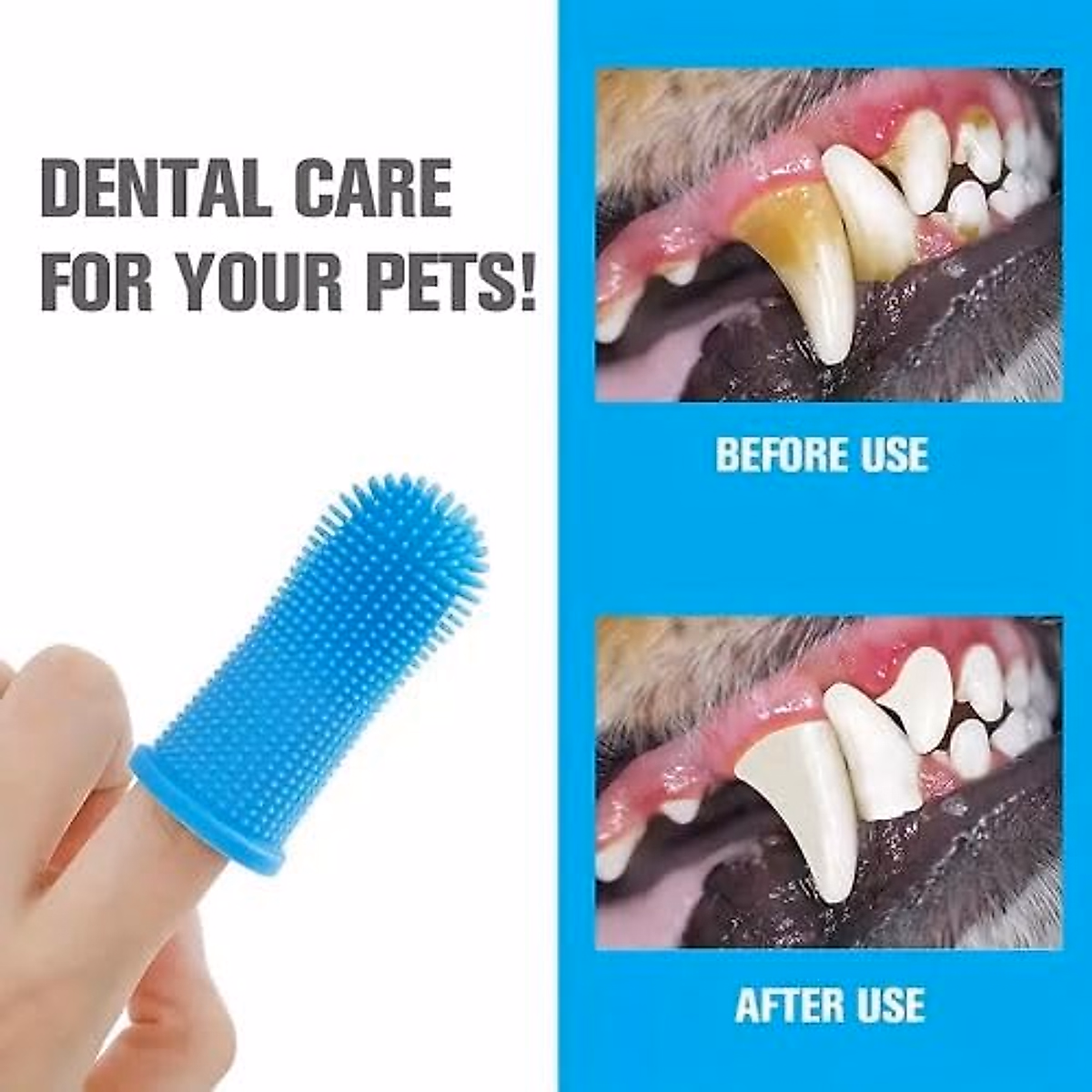 Generic Dog Toothbrush, Cat Tooth Brushing Kit, Dog and Cat Teeth Cleaning,Large and Small Pets Soft Silicone Dog Finger Toothbrush for Pet Dental Care (Pack of 4)