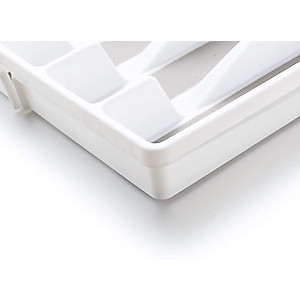 JINAMART Silverware Organizer Tray,Kitchen Utensils Holder and Cutlery Tray with Grooved Drawer Dividers,6-Compartments,Kitchen Drawer Organizer,Non-Slip Rubber Feet,BPA-Free (Expandable-compartment)