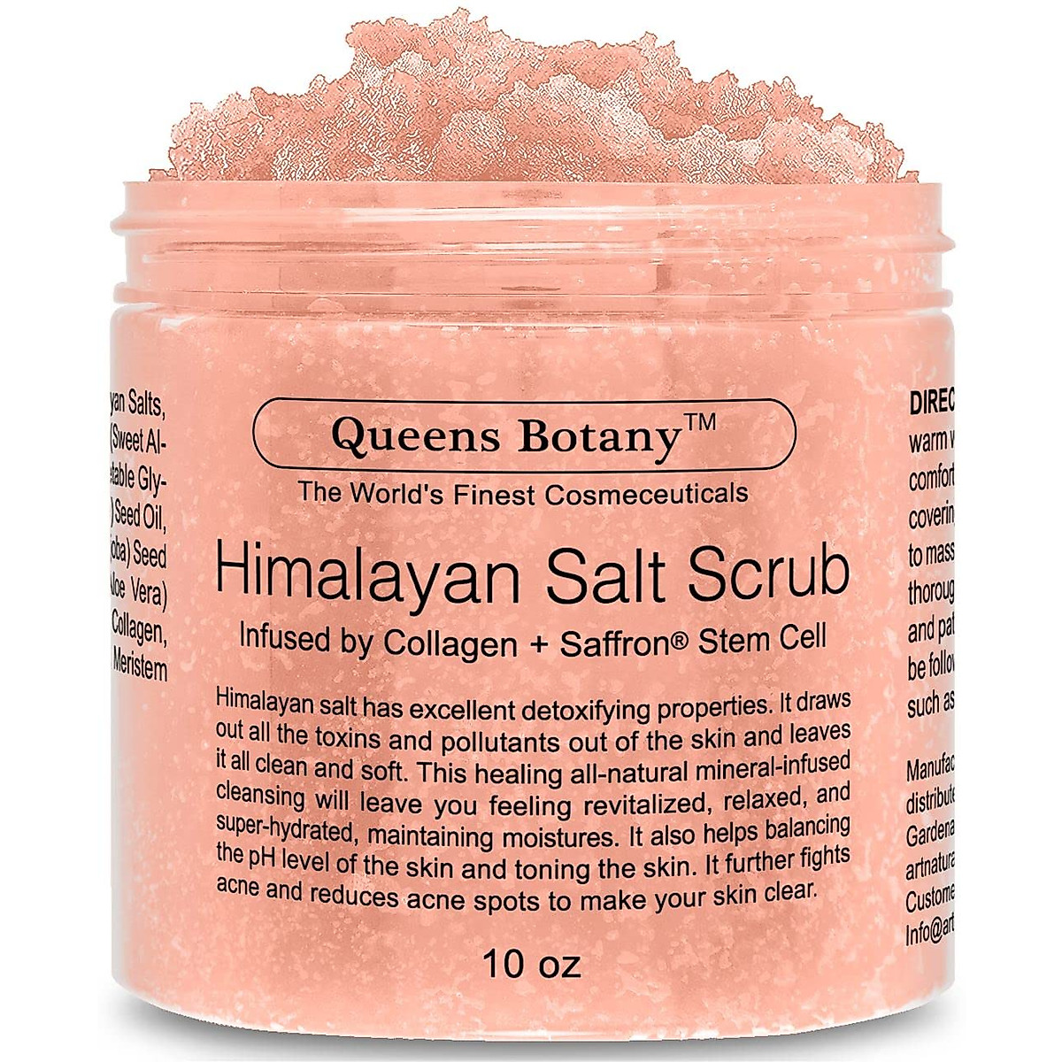 Himalayan Body Scrub – Infused by Collagen, Saffron Stem Cell & Nourishing Body Oils -Exfoliating Salt Scrub For Body - Win Against Aging, Acne, Eczema, Psoriasis & Dead Skin Scars- 10 oz
