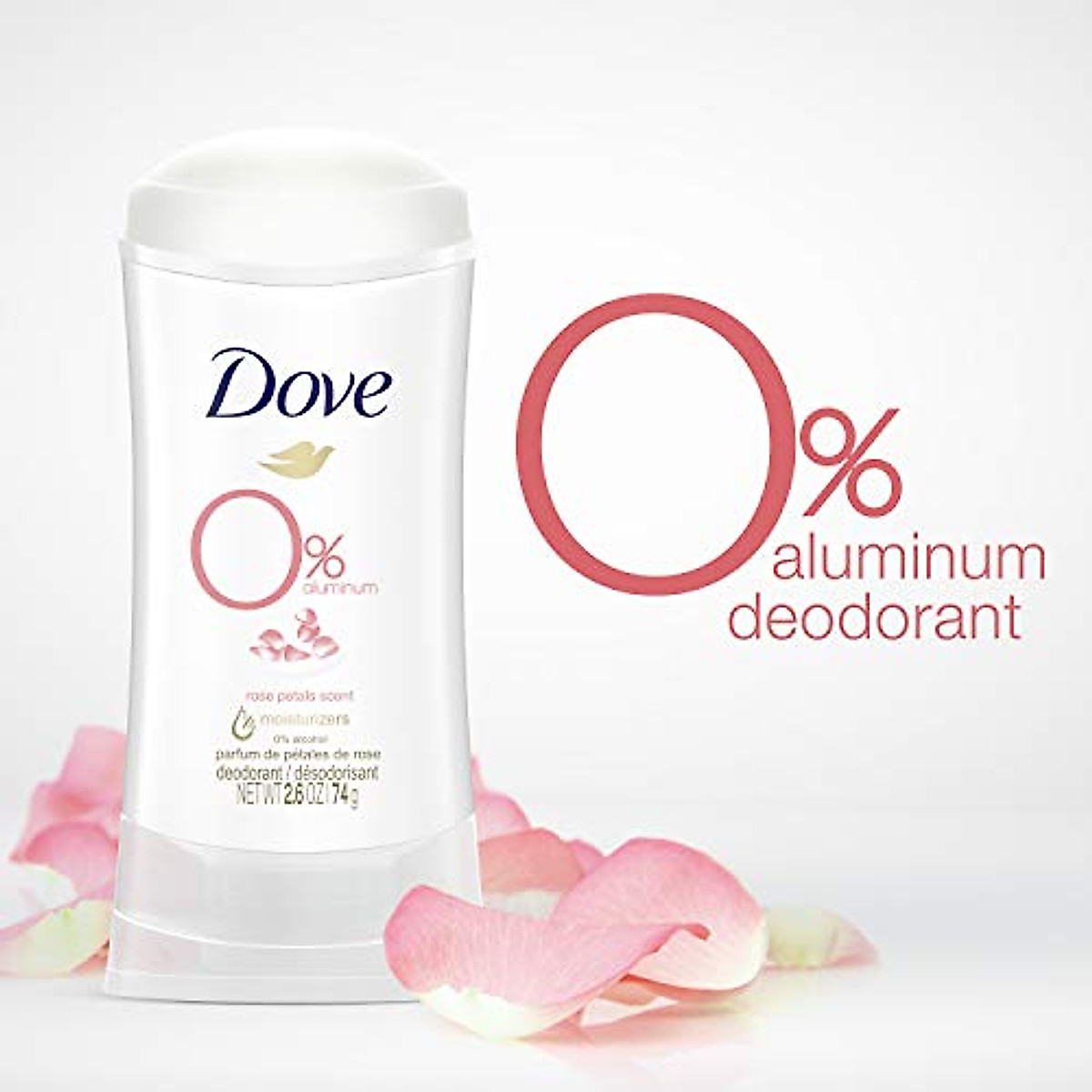 Dove Antiperspirant Deodorant Stick 48 Hour Protection And Soft And Comfortable Underarms Rose Petals Deodorant for Women oz 4 Count, 2.6 Ounce
